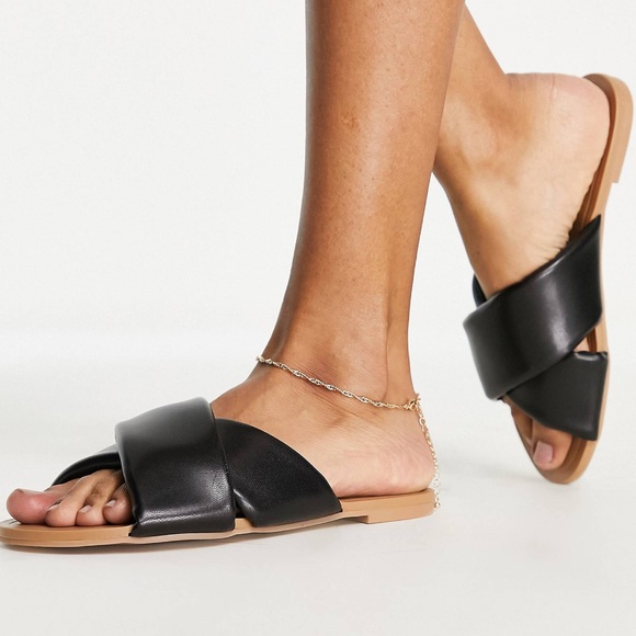 ASOS | Shoes | Asos Padded Crisscross Slides Wide Width | Poshmark